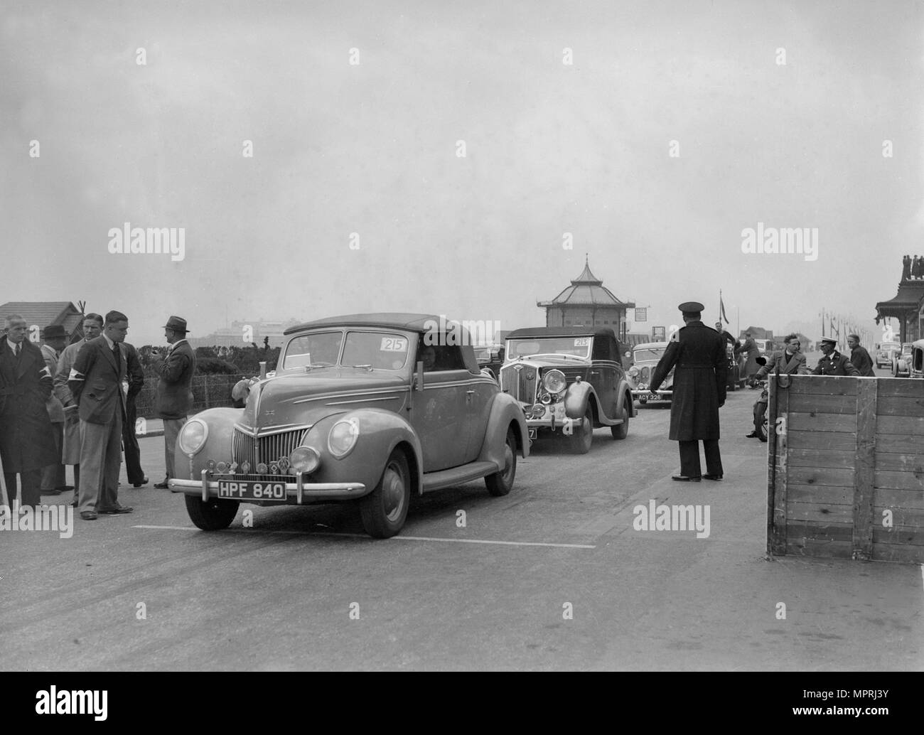 Ford V8 drophead of DB Hall at the RAC Rally, Madeira Drive, Brighton ...