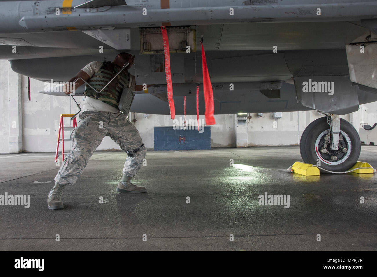 U.S. Air Force Staff Sgt. Dereck Mitchell, 44th Aircraft Maintenance ...