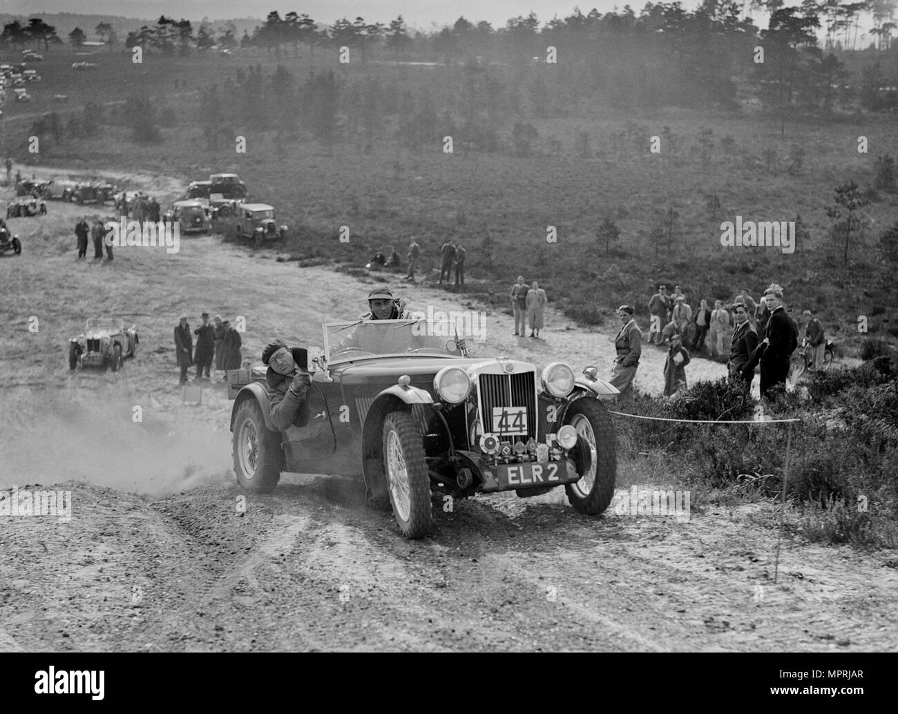 MG TA competing in the Great Weat Motor Club Trial, 1938. Artist: Bill ...