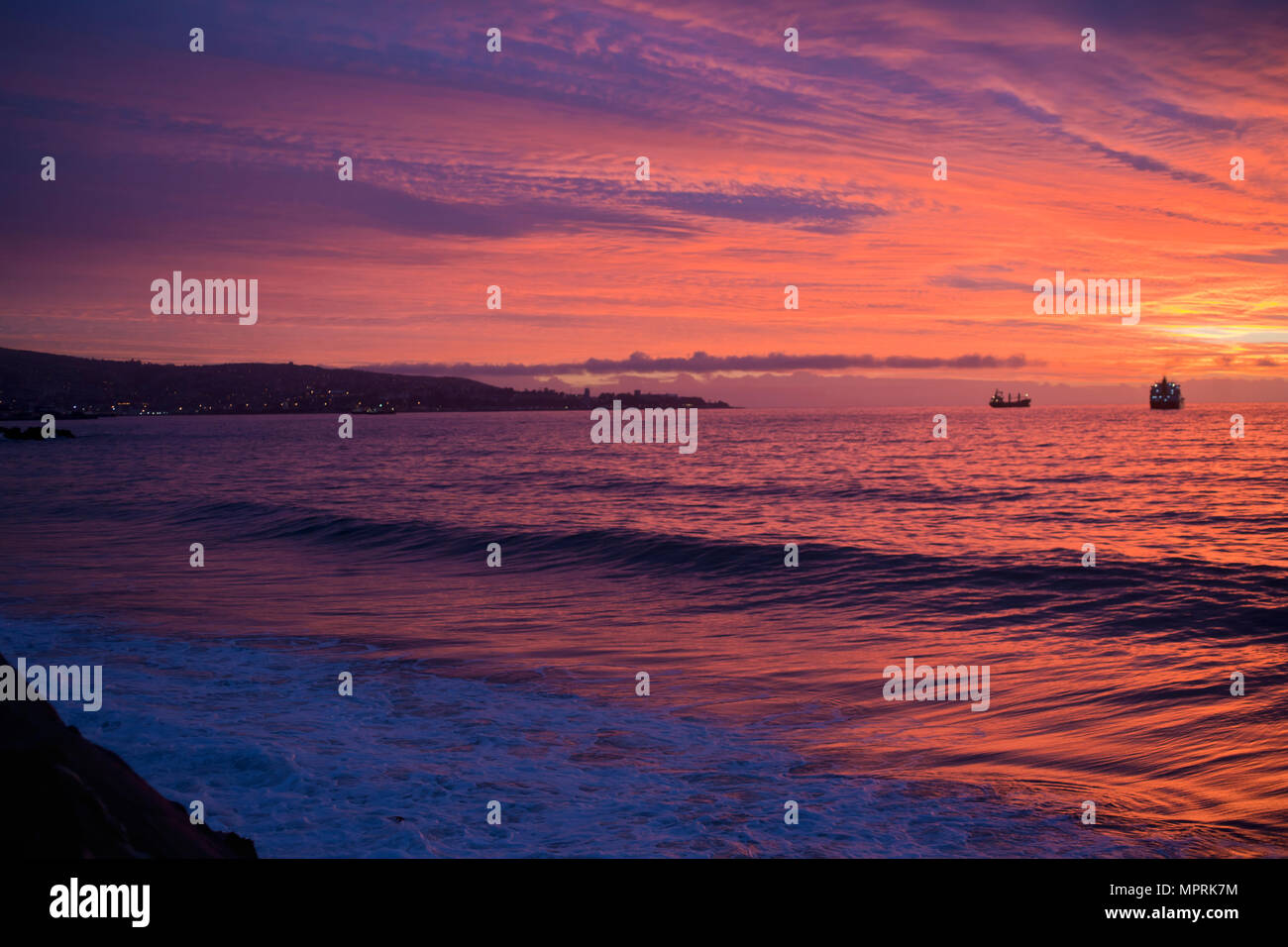 Sunset Over Sea Stock Photo - Alamy