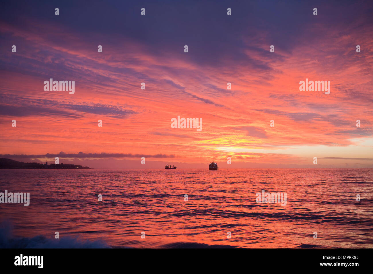 Sunset Over Sea Stock Photo - Alamy