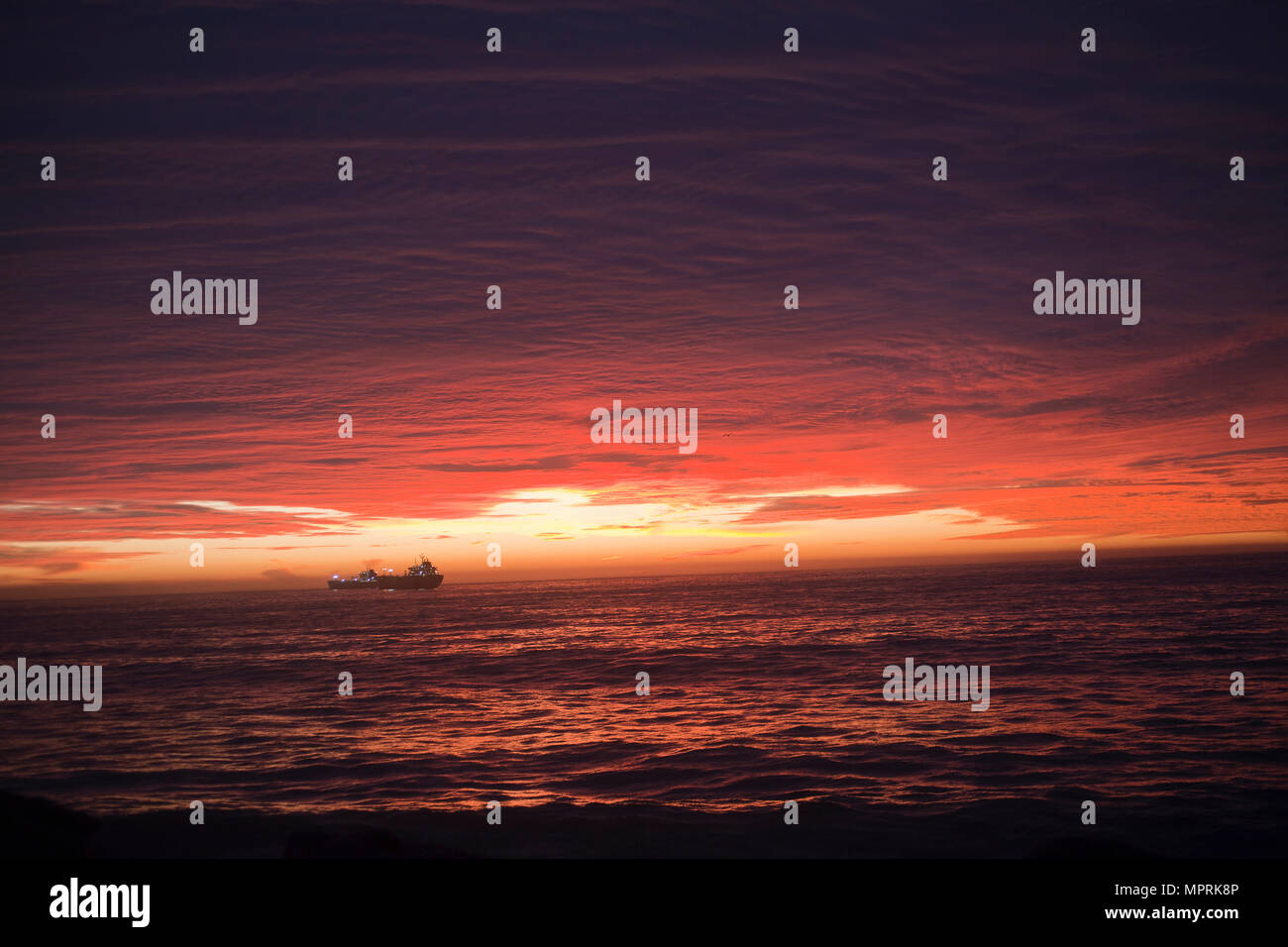 Sunset Over Sea Stock Photo - Alamy