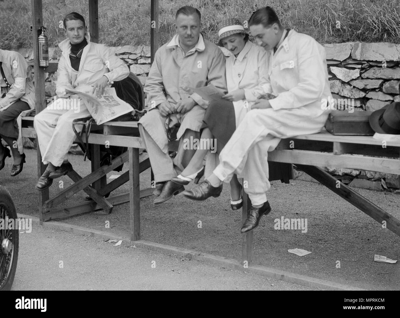 Cyril Paul (centre) and other drivers at the RAC TT Race, Ards Circuit ...