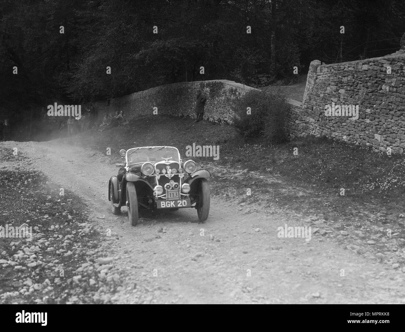Singer 2-seater sports competing in a motoring trial, Nailsworth Ladder ...