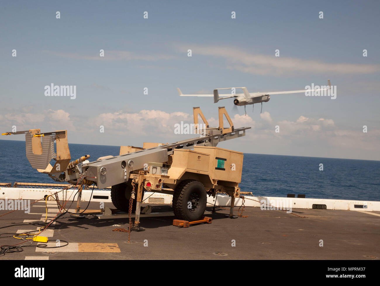 A RQ-21A Blackjack unmanned aerial surveillance aircraft, attached to ...