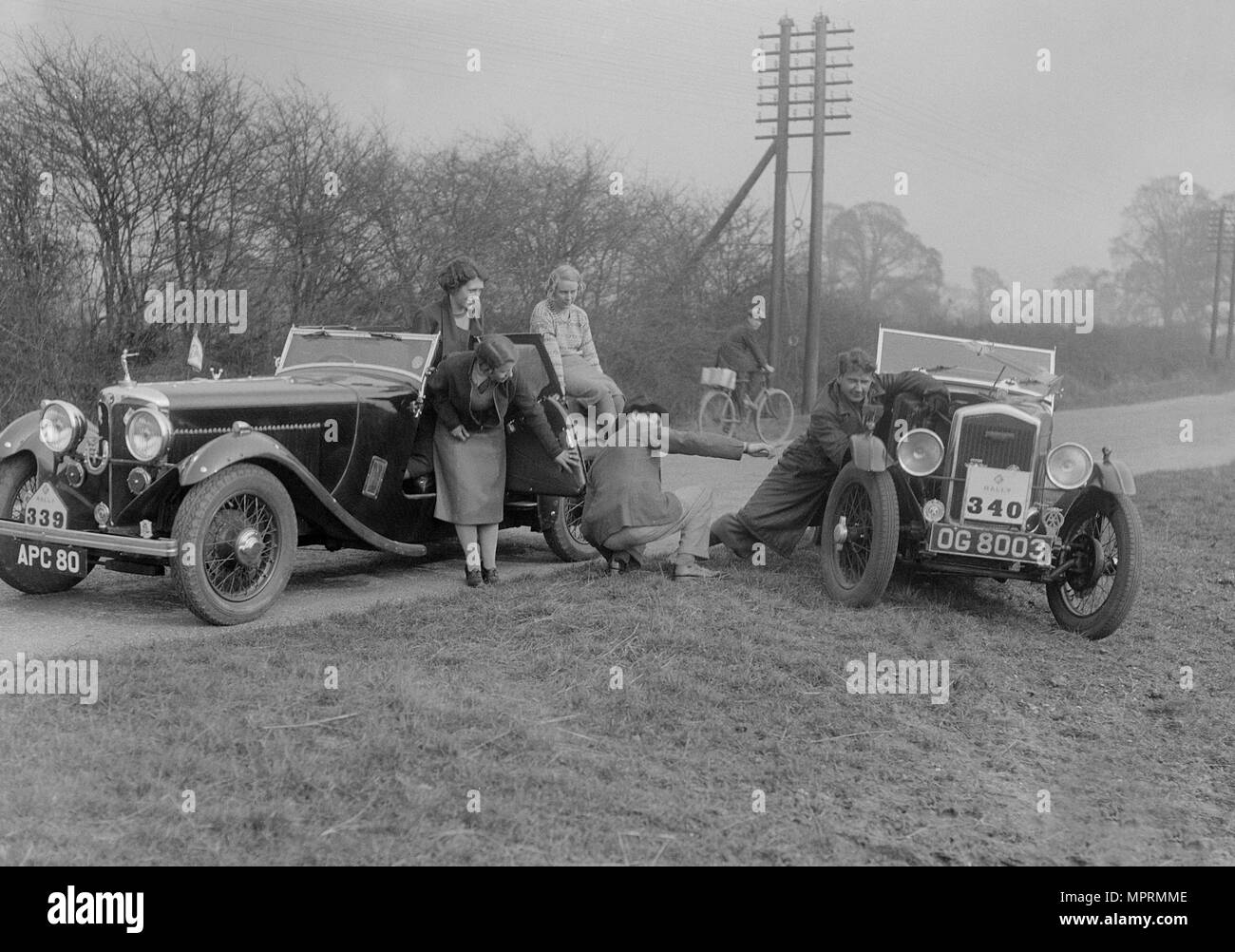 AC 4-seater tourer of Kitty Brunell and a Wolseley Hornet at the RAC ...