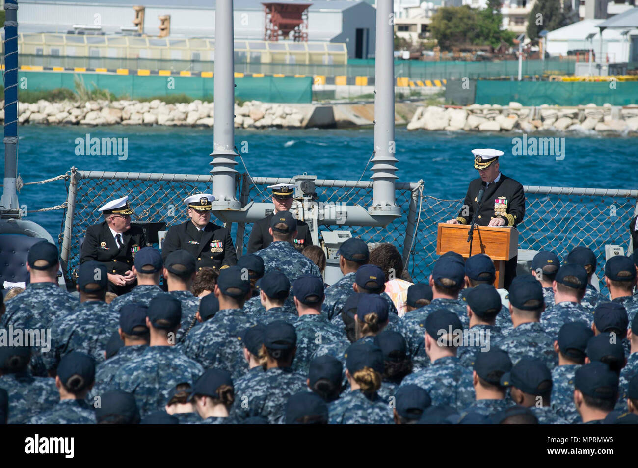 LARNACA, Cyprus (April 11, 2017) Capt. Tate Westbrook, commander, Task ...