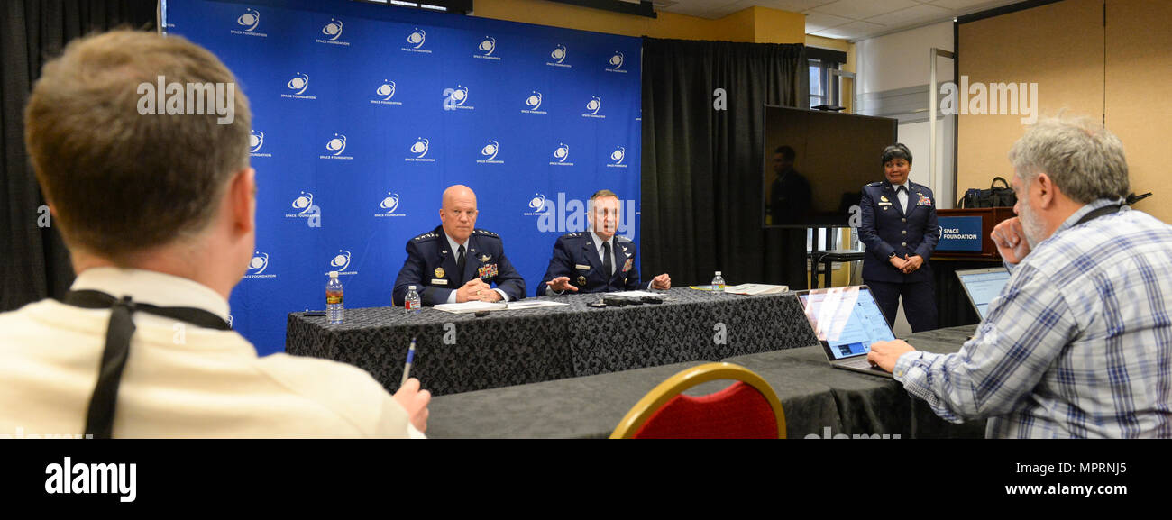 Seated from left, U.S. Air Force Gen. John "Jay" Raymond, commander ...