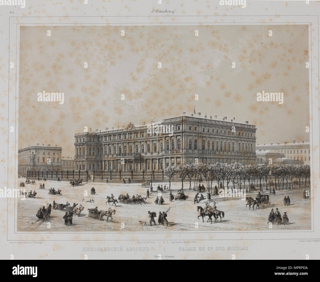 The Nicholas Palace in Saint Petersburg, 1840s Stock Photo - Alamy