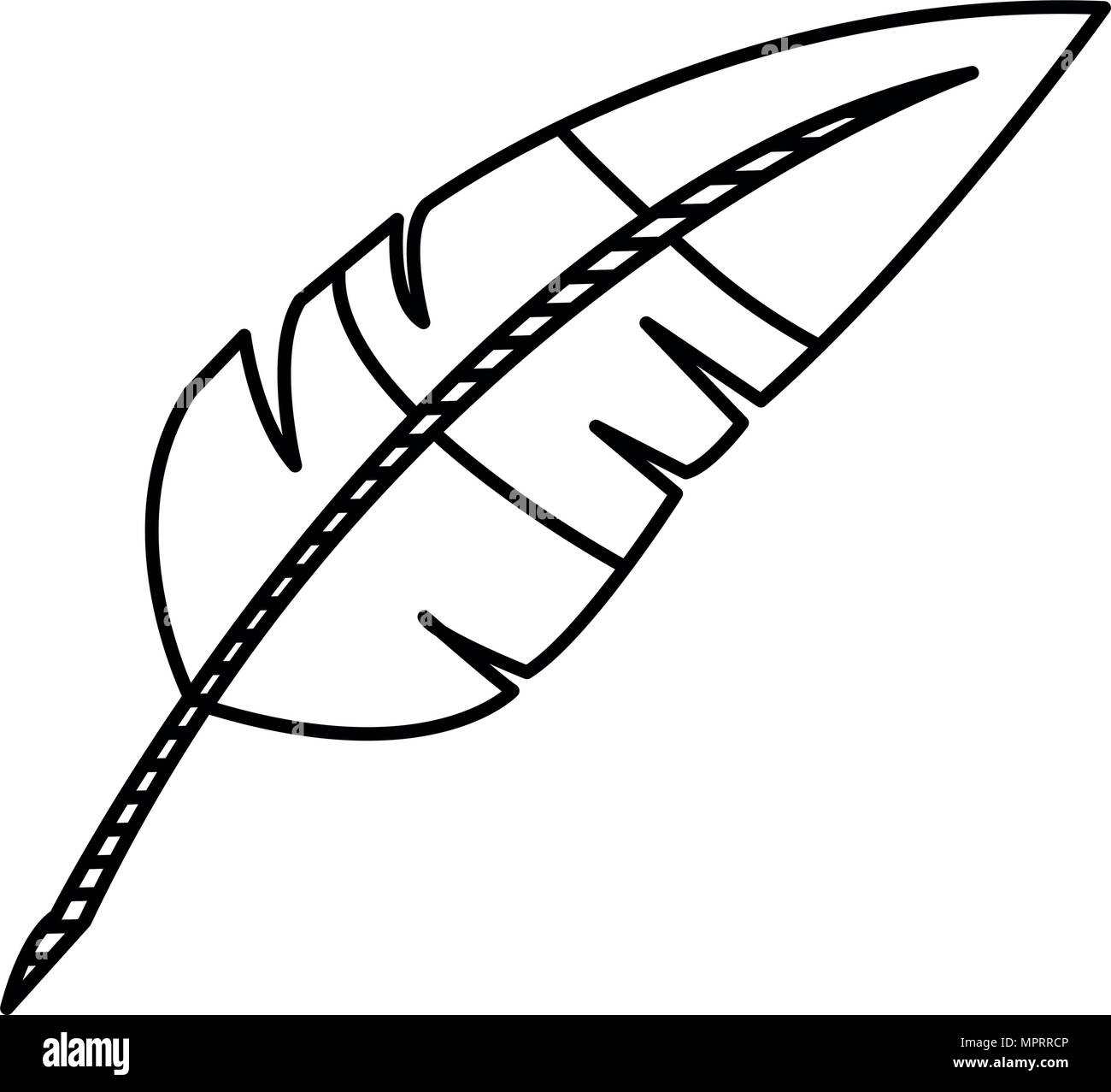 line art feather pen object design Stock Vector Image & Art - Alamy