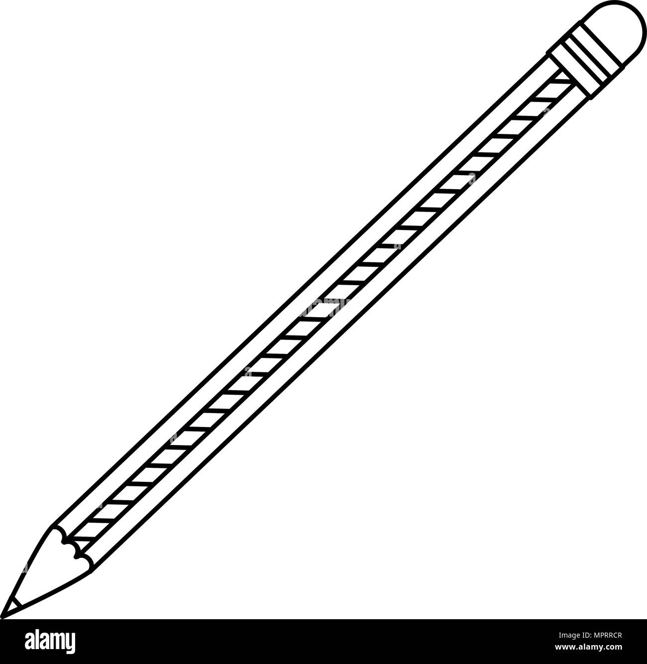 line wood pencil object to draw and write Stock Vector Image & Art - Alamy