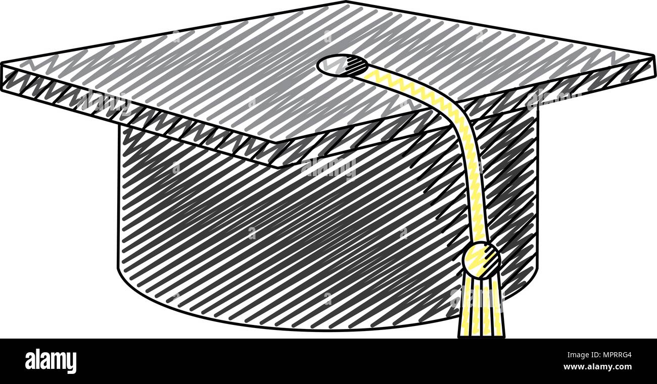 doodle graduation cap to school ceremony success Stock Vector Image ...