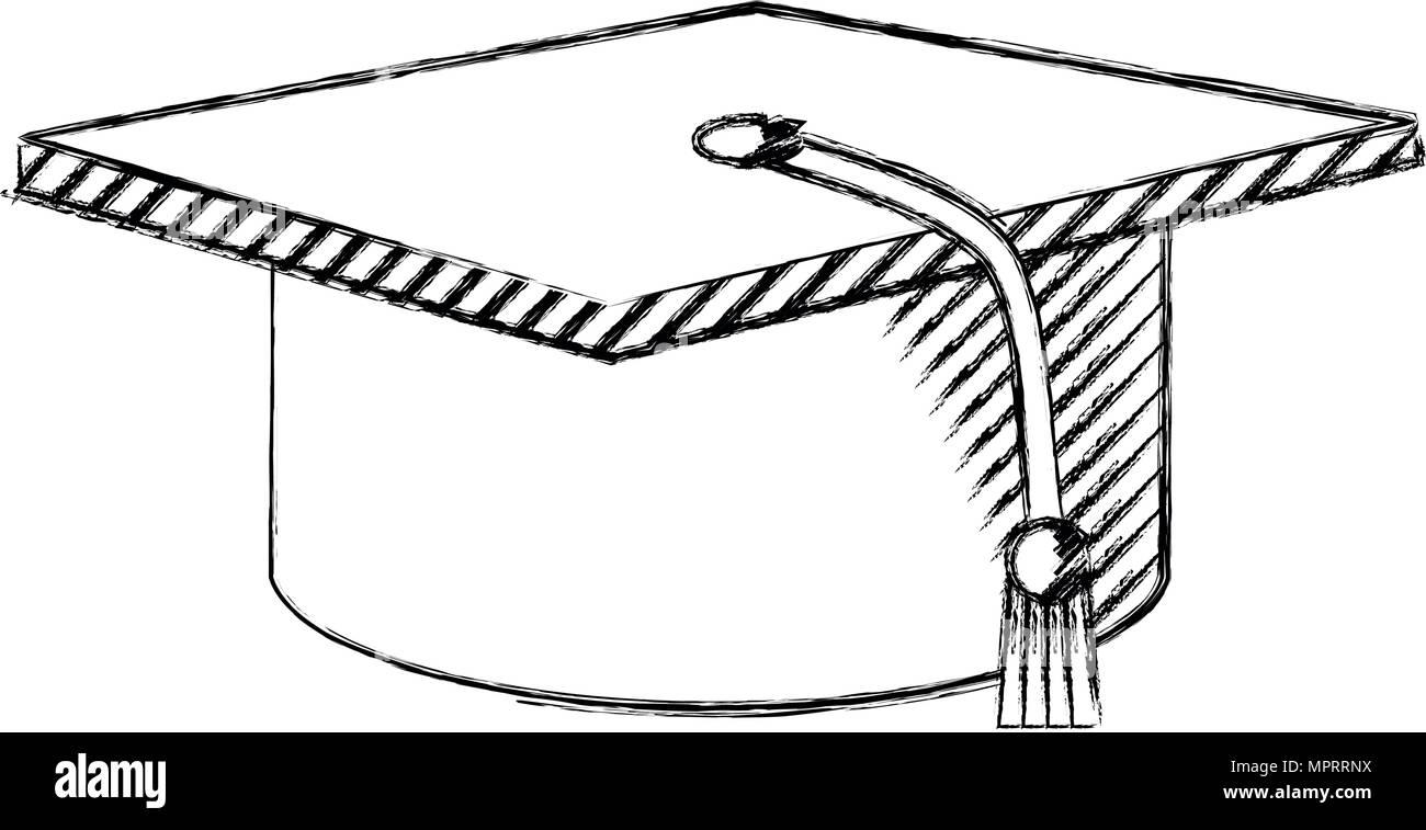 grunge graduation cap to school ceremony success Stock Vector Image ...