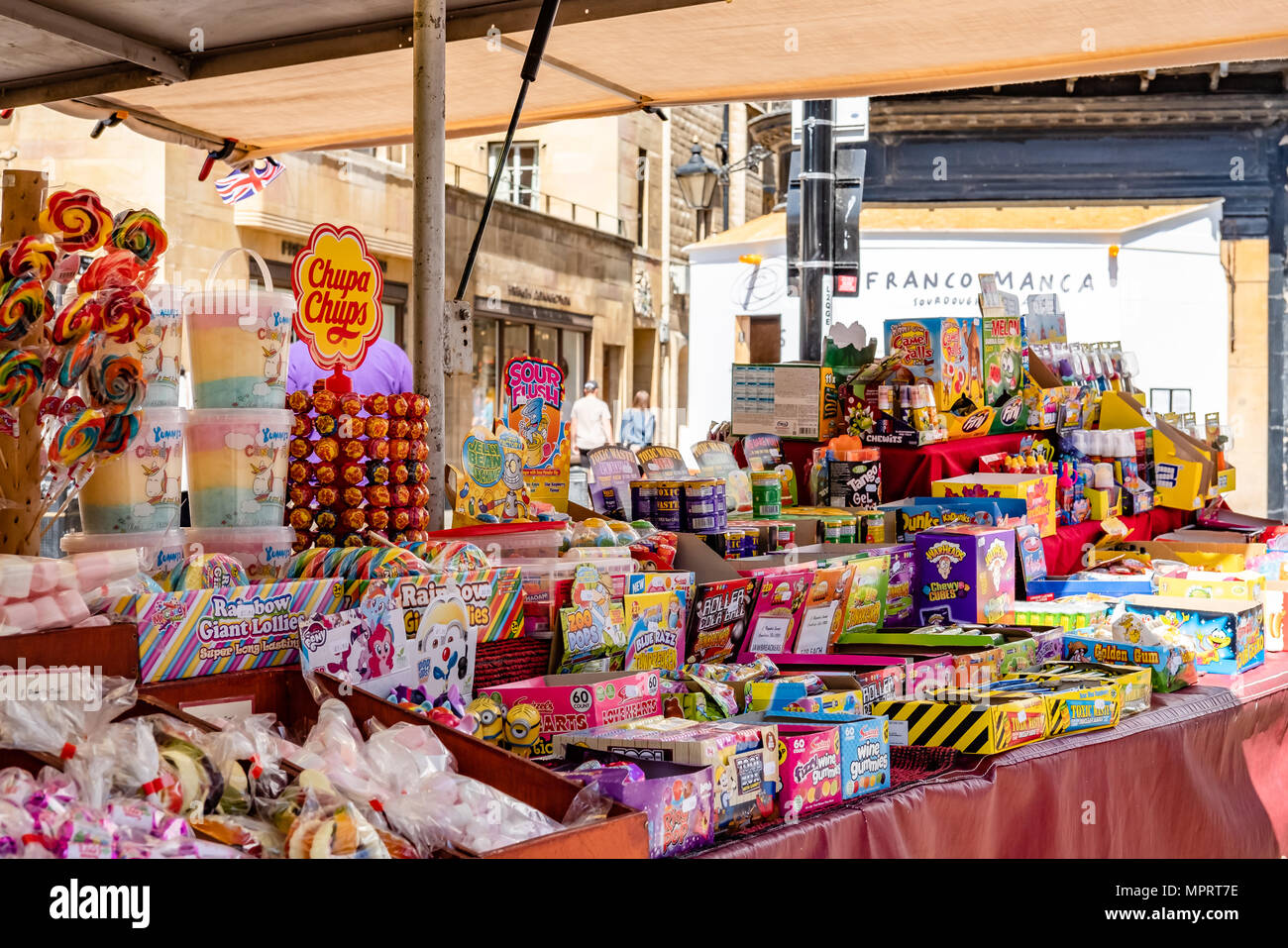 Wide variety of candies and other well-known products seen on display ...