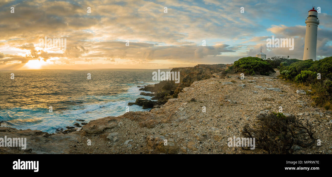 Beautiful panorama of Cape Nelson Lighthouse at sunset Stock Photo - Alamy