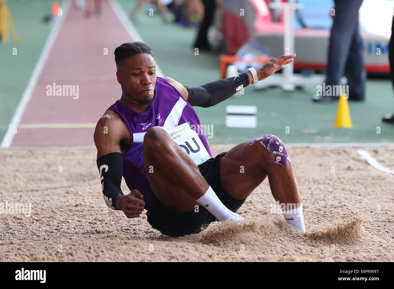 Loughborough, England, 20th, May, 2018. Reynold Banigo competing in the ...