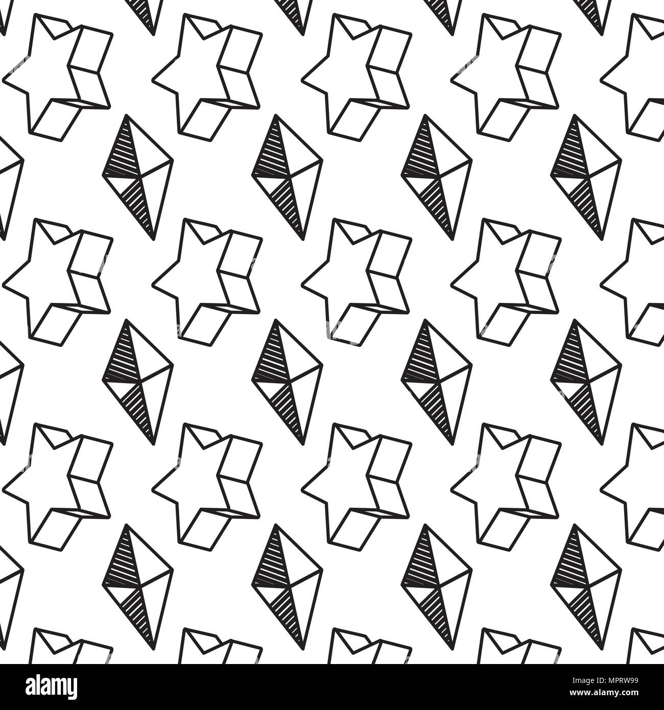 line star shape and geometric octahedron background Stock Vector Image ...