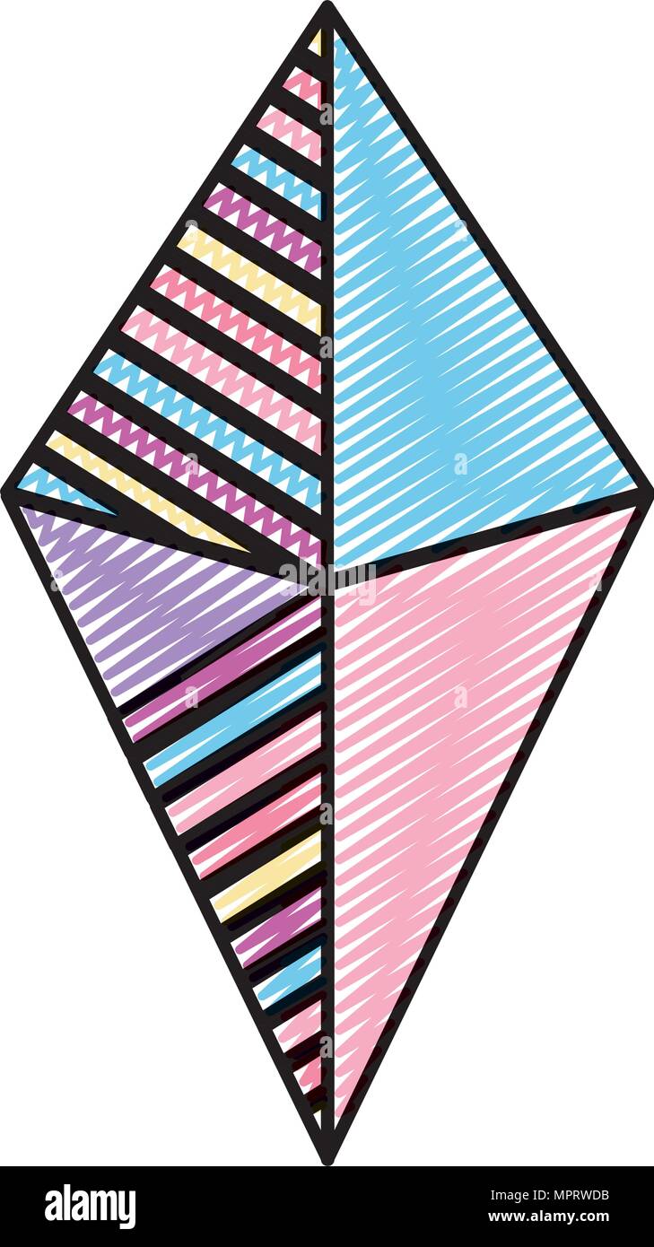 doodle graphic octahedron geometric shape design Stock Vector Image ...