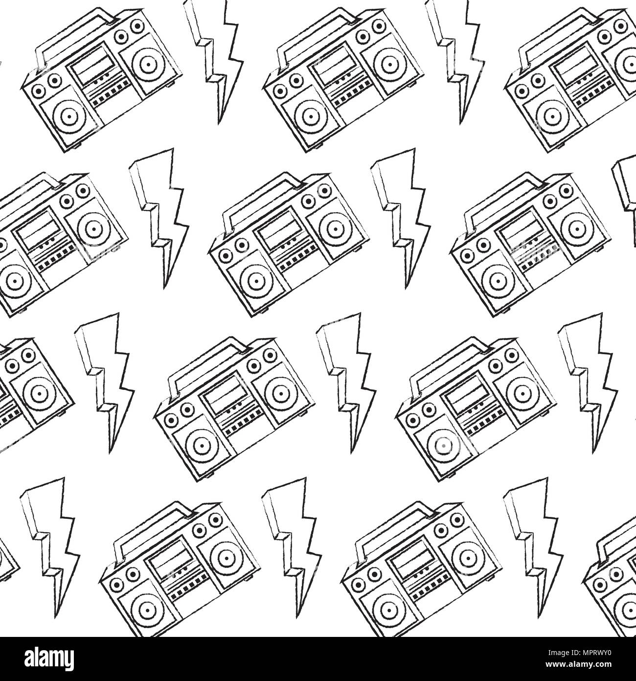 grunge retro radio technology and thunder weather background Stock ...