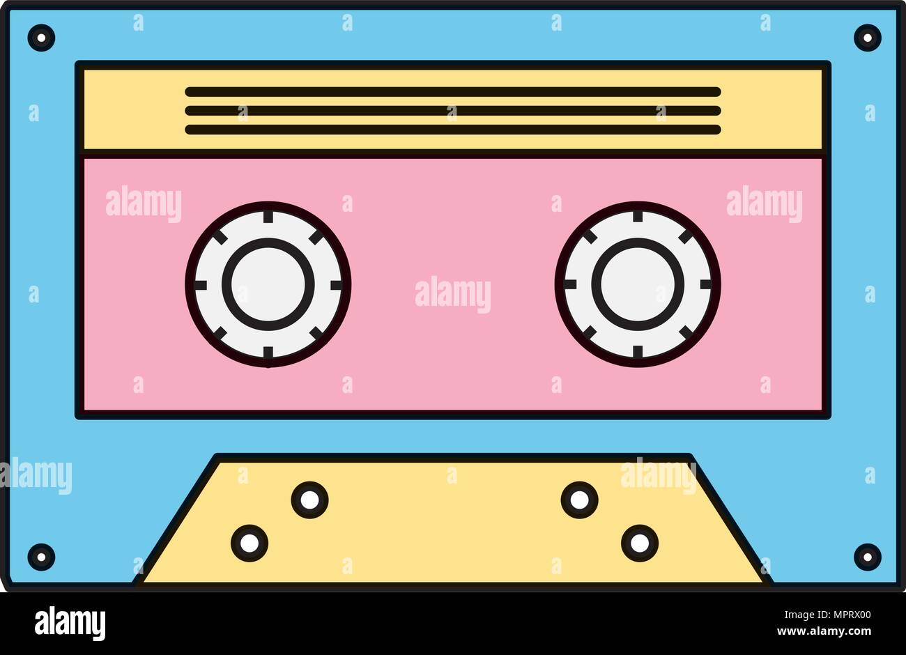 color retro cassette tape audio old Stock Vector Image & Art - Alamy