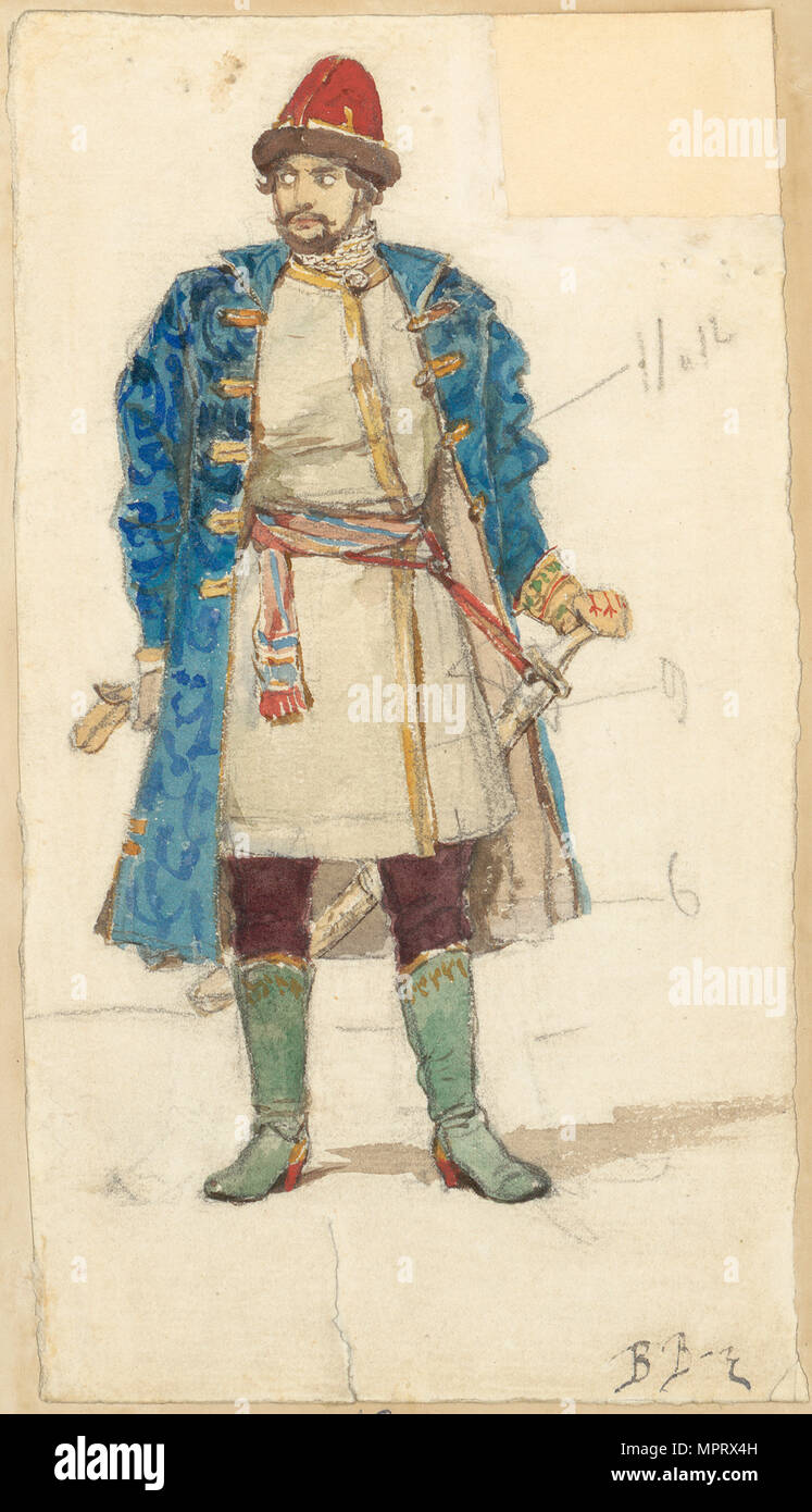 Prince. Costume design for the opera Rusalka by A. Dargomyzhsky Stock ...