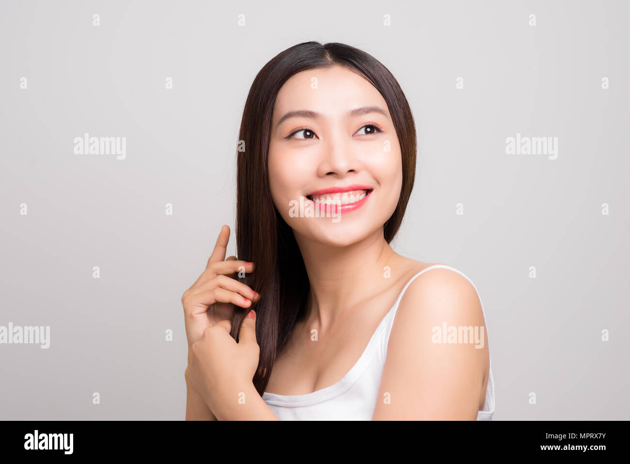 Straight face model hi-res stock photography and images - Alamy