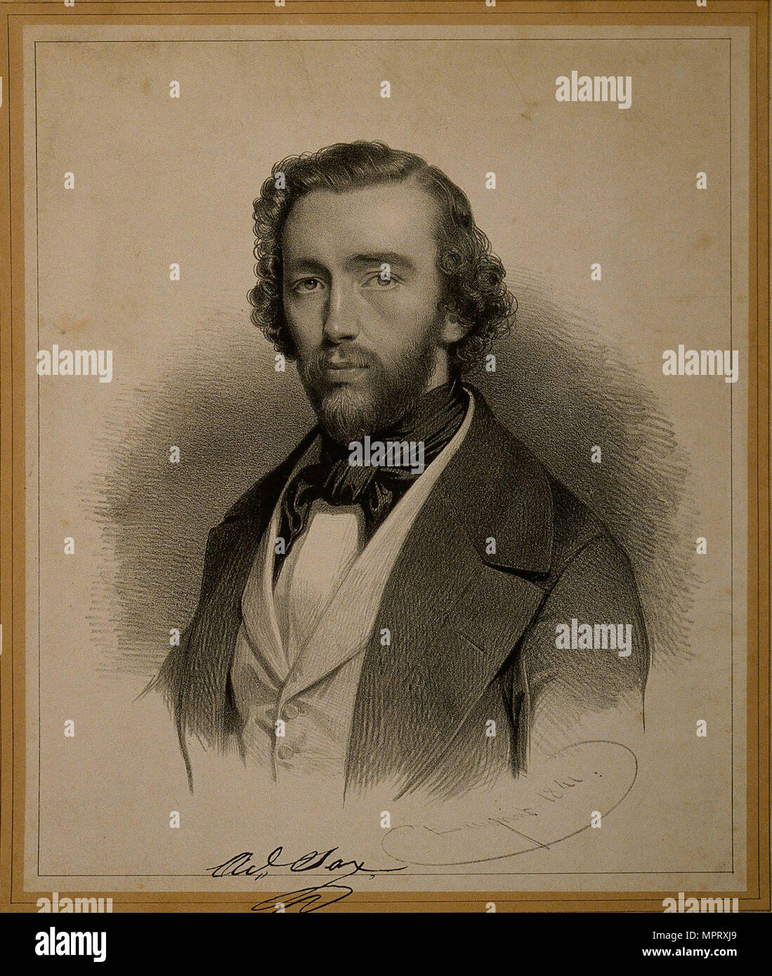 Portrait of Adolphe Sax (1814-1894 Stock Photo - Alamy
