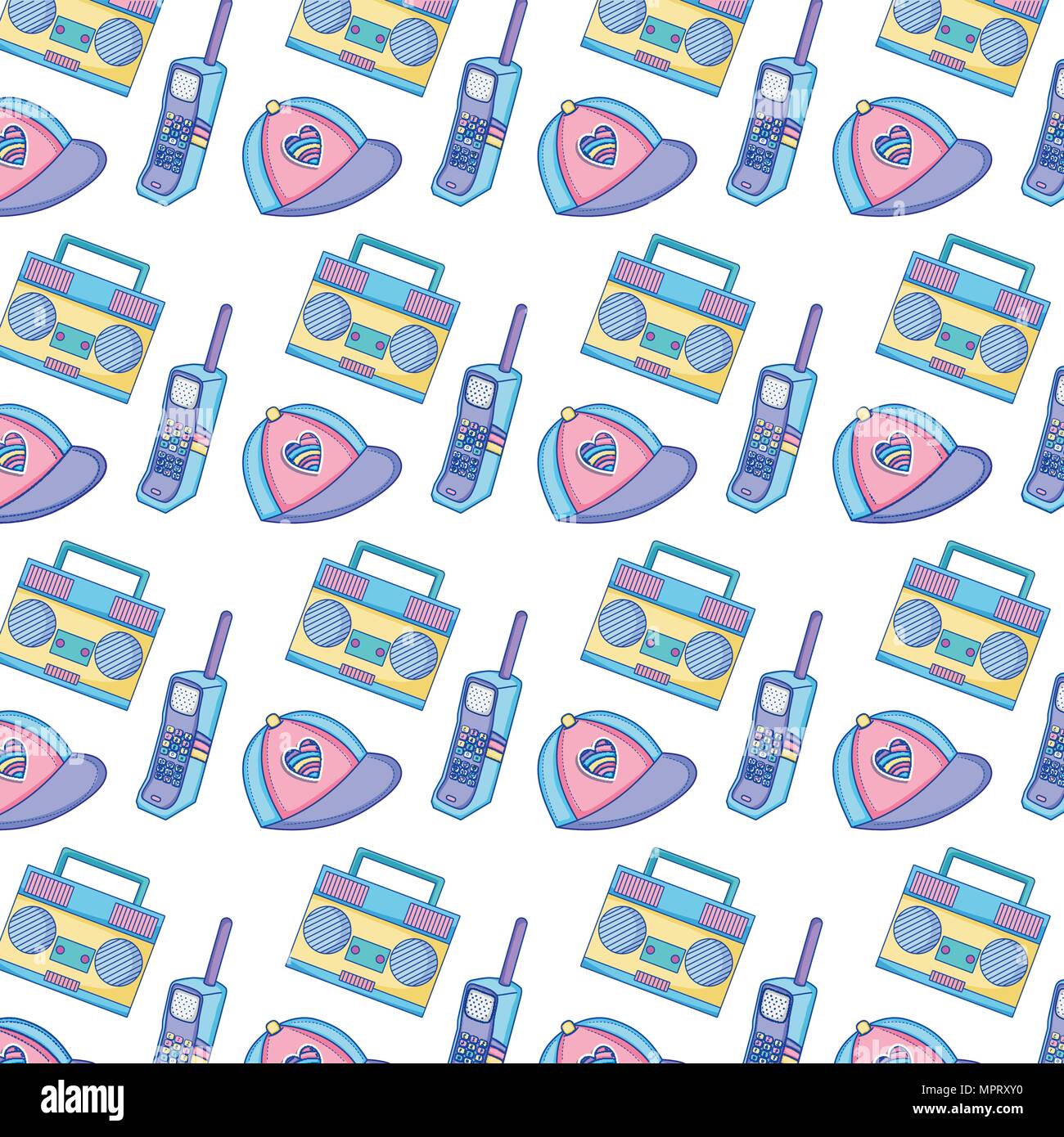 fashion telephone with radion and cap background Stock Vector Image ...