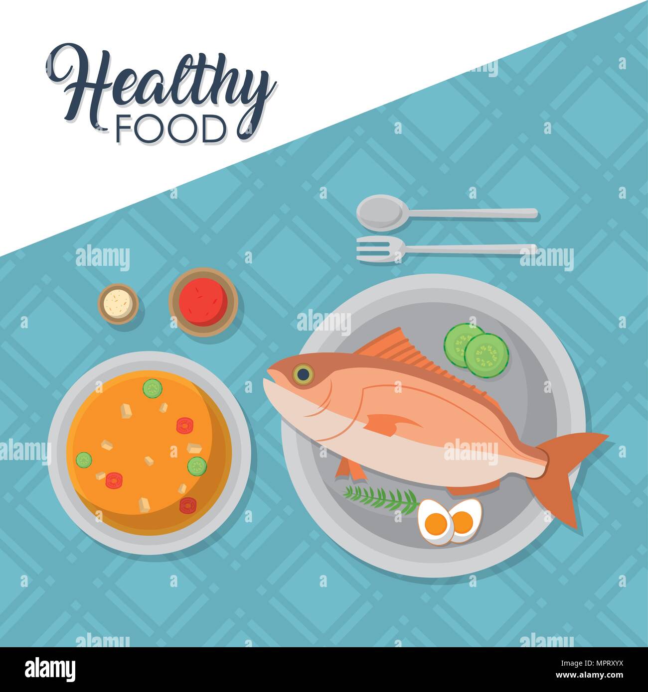 Healthy seafood concept Stock Vector Image & Art - Alamy