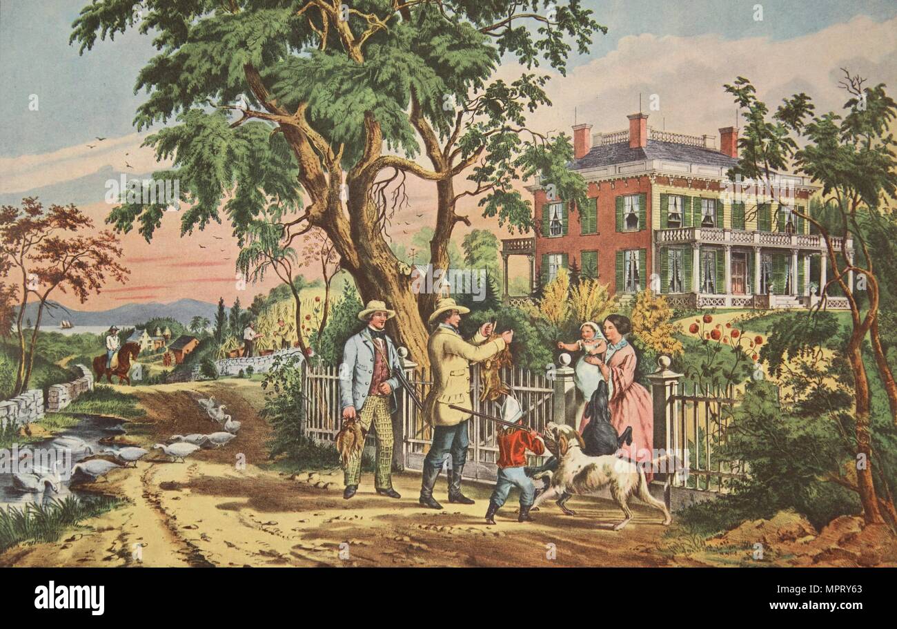 American Country Life - October Afternoon,pub. 1855, Currier & Ives ...