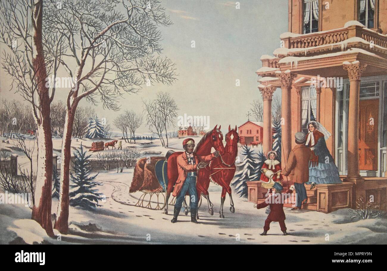 American Country Life, Pleasures of Winter, pub. 1855, Currier & Ives ...