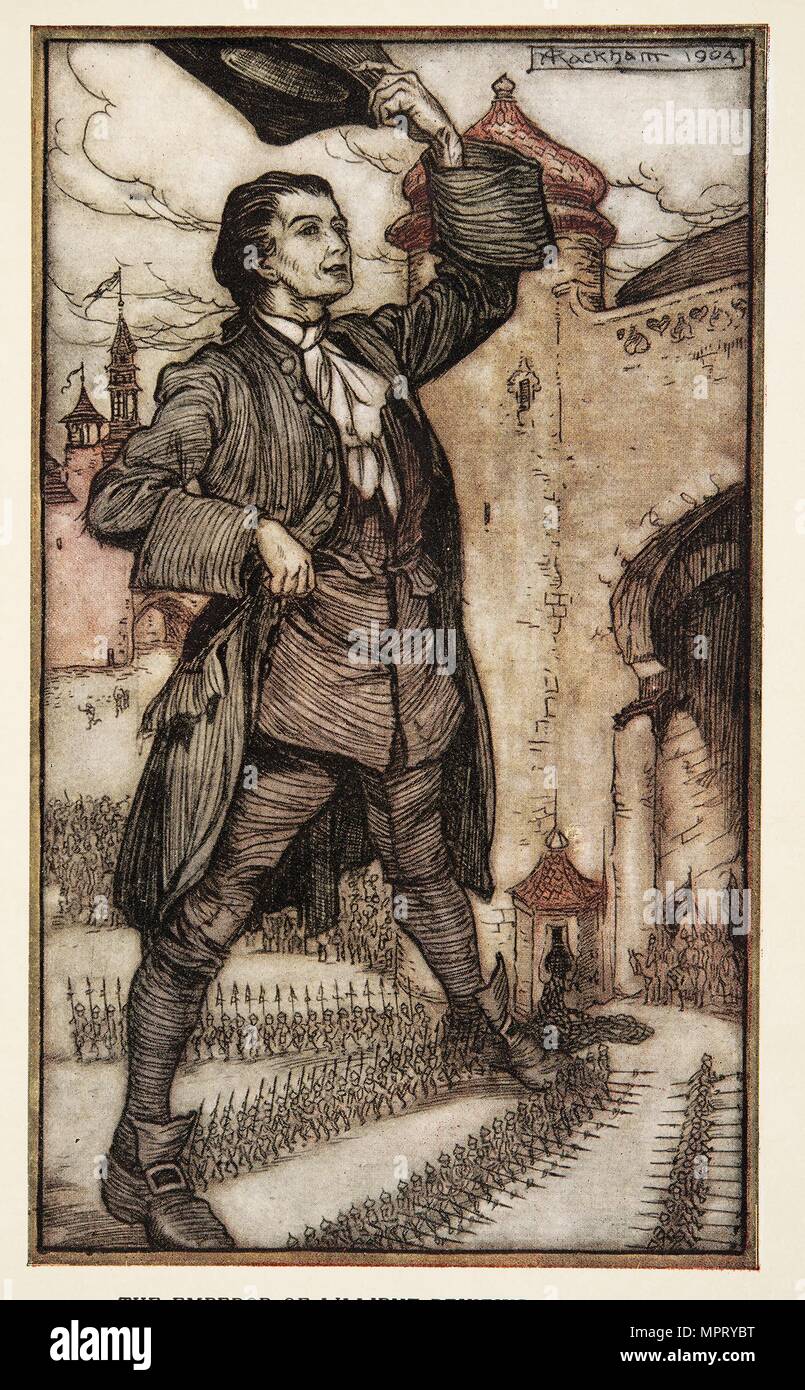 The Emperor of Lilliput Reviews His Troops, , 1909 Stock Photo - Alamy
