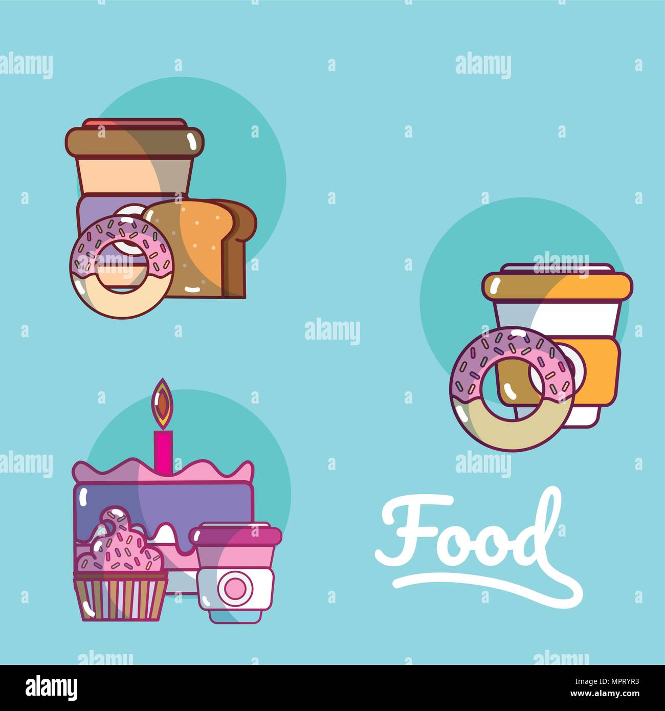 Set of food cartoons Stock Vector Image & Art - Alamy