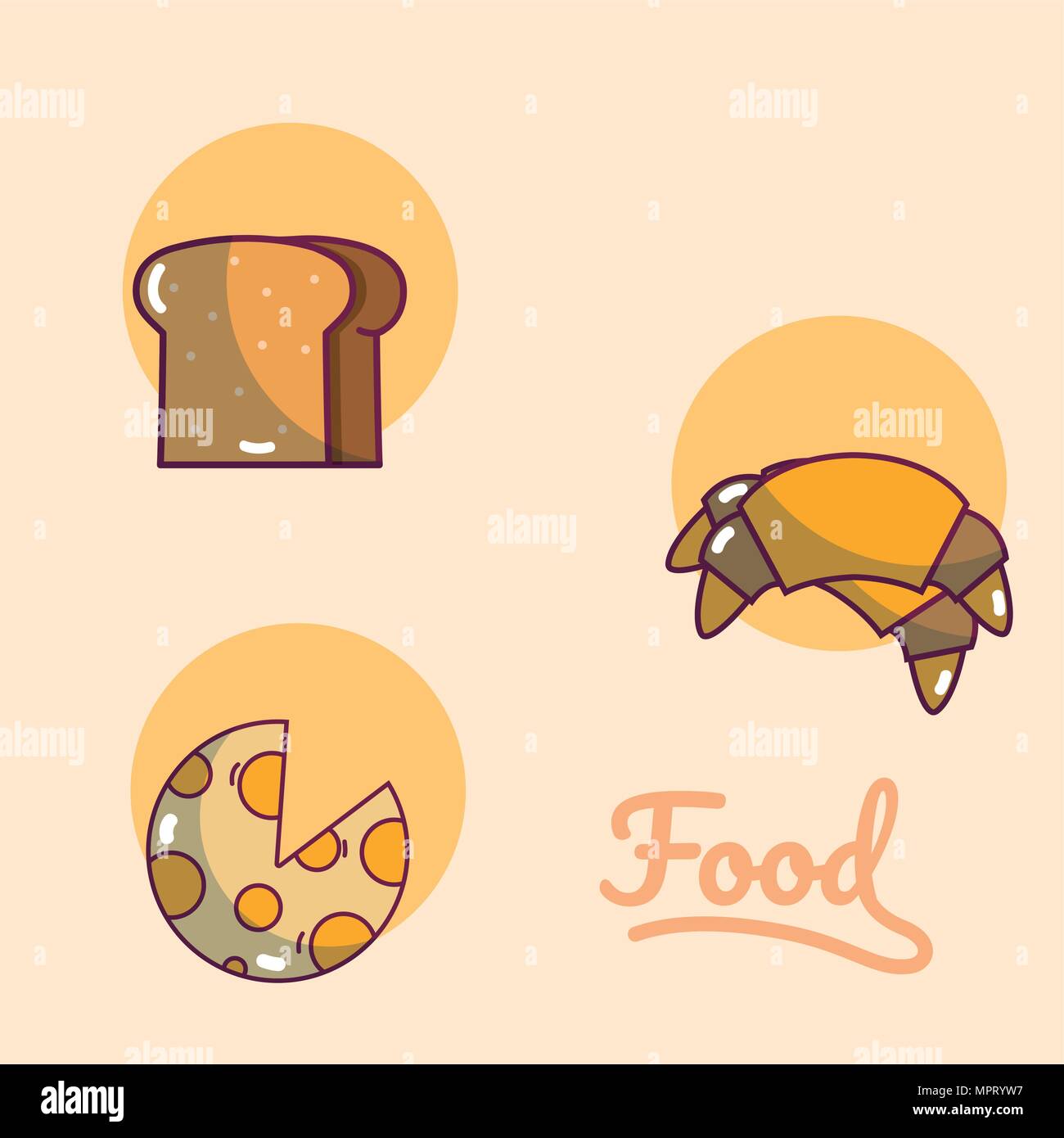 Set of food cartoons Stock Vector Image & Art - Alamy