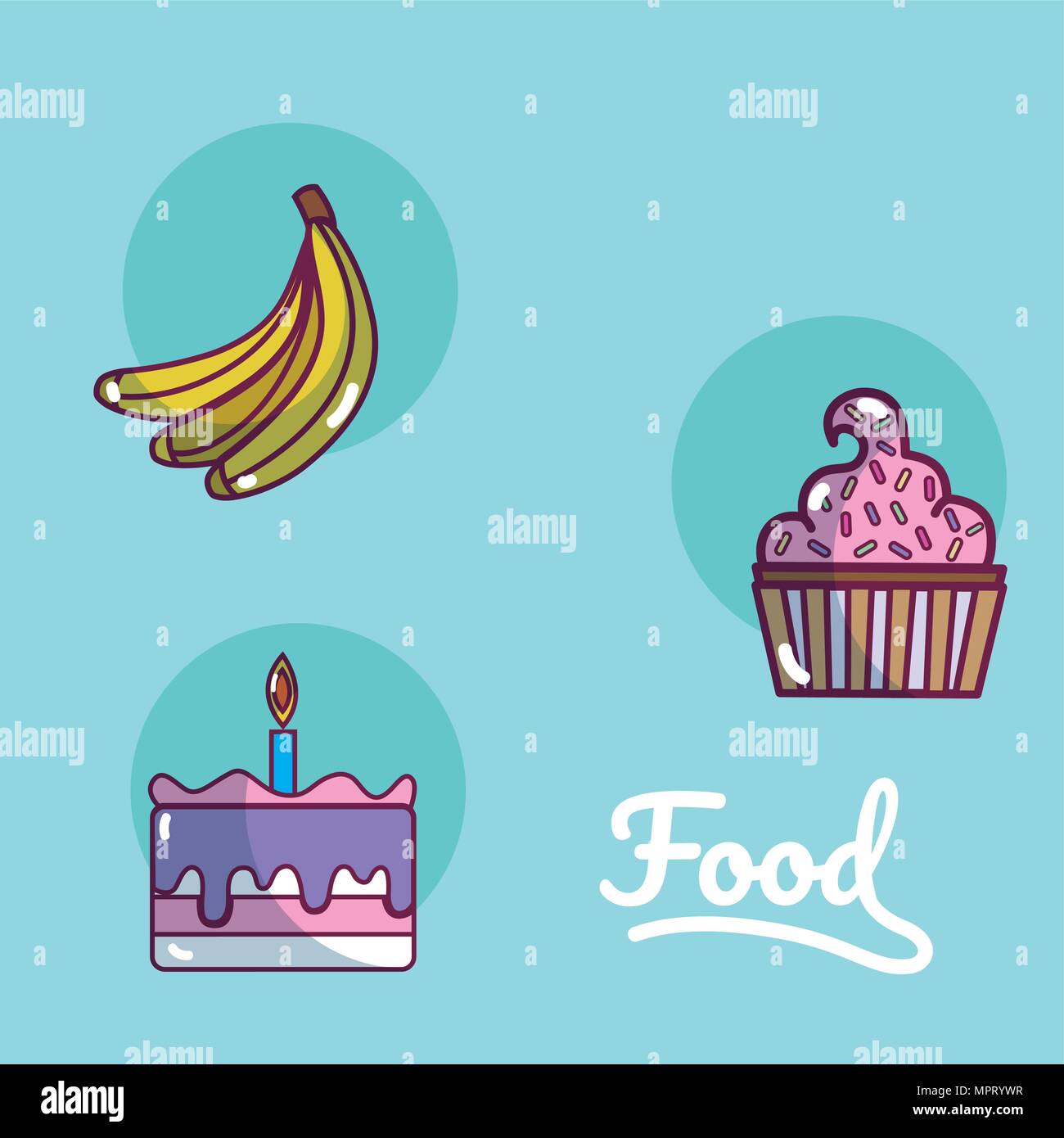 Set of food cartoons Stock Vector Image & Art - Alamy