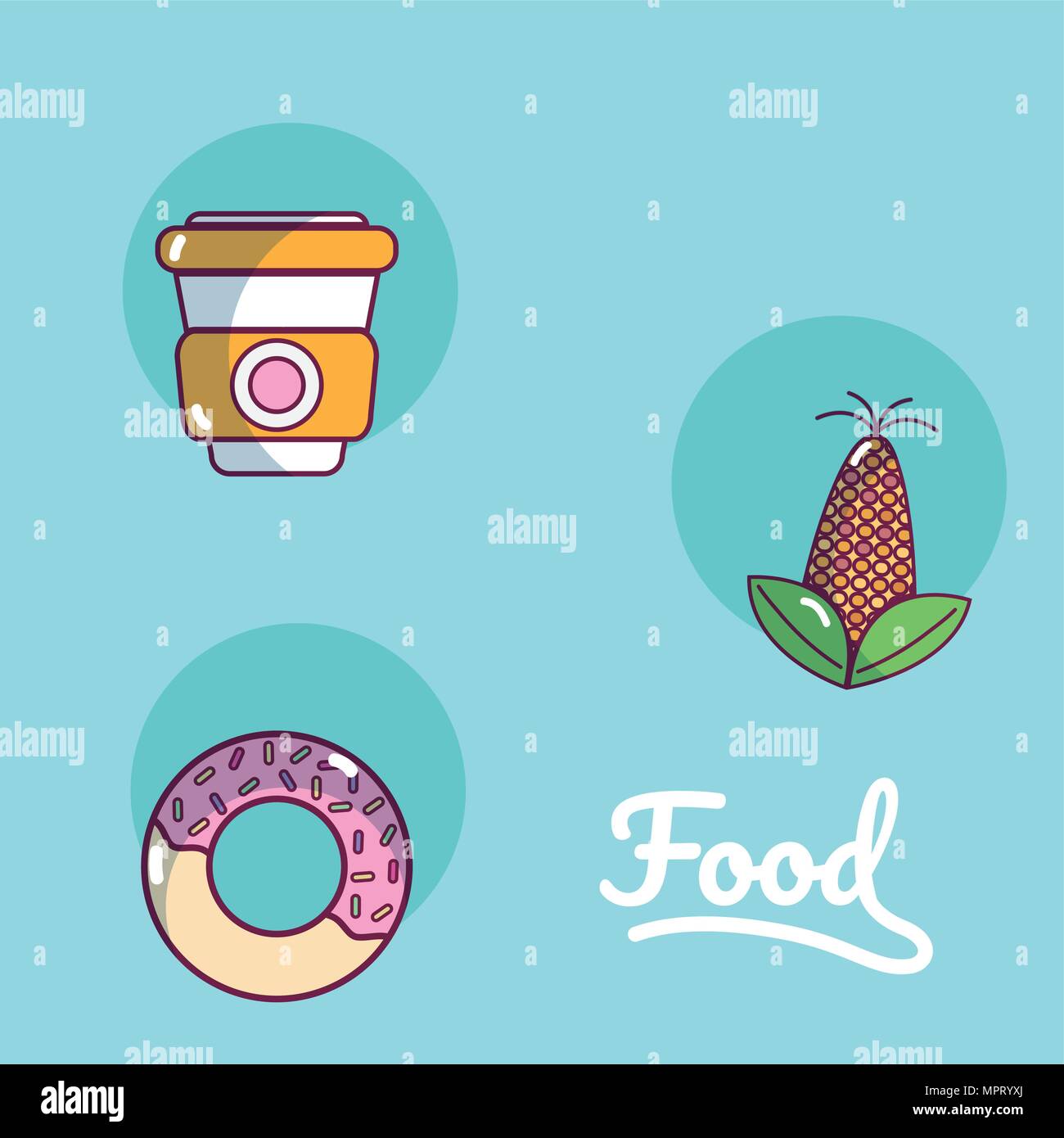 Set of food cartoons Stock Vector Image & Art - Alamy