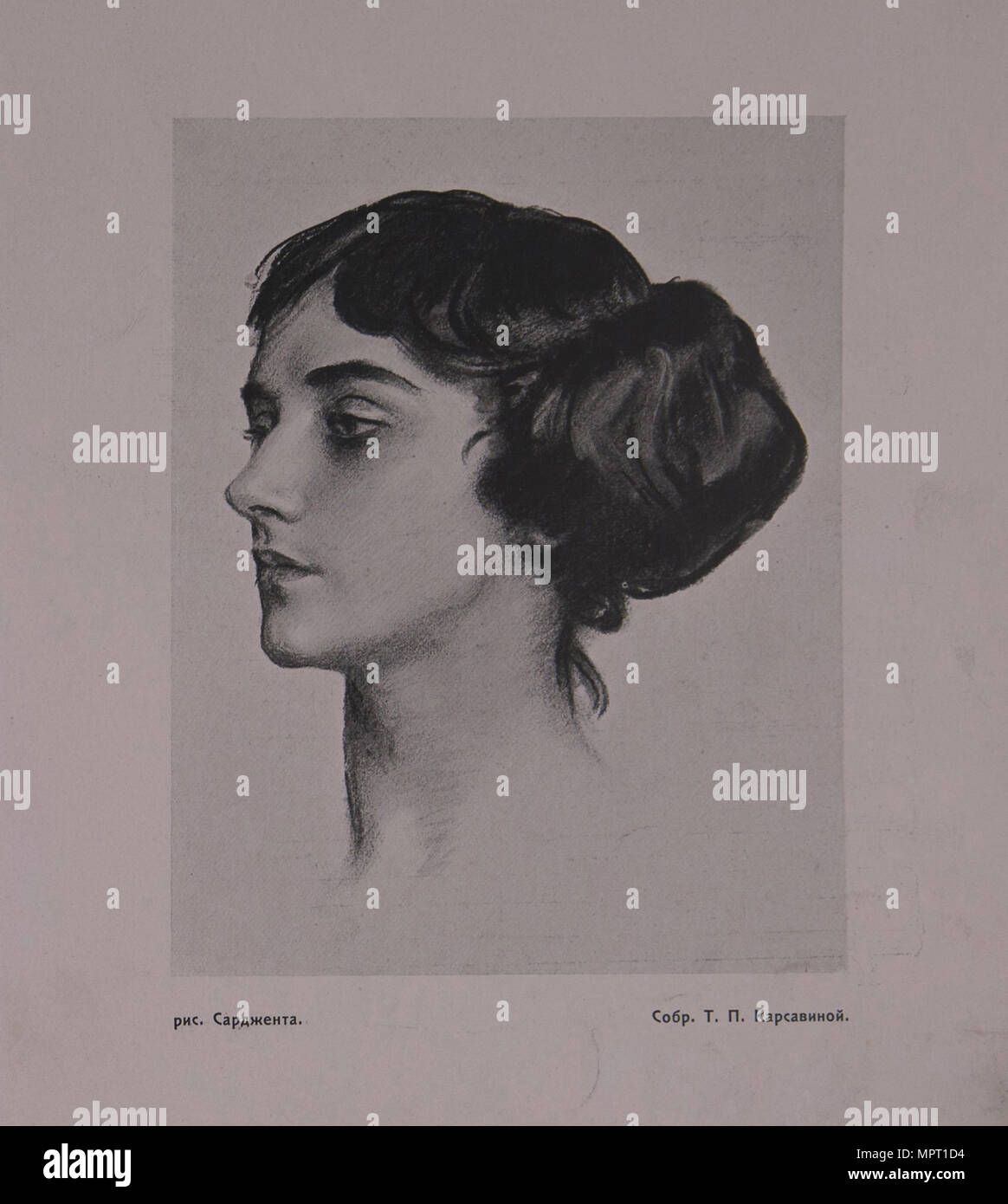 Portrait of the Ballet dancer Tamara Karsavina (1885-1978), 1914 Stock ...