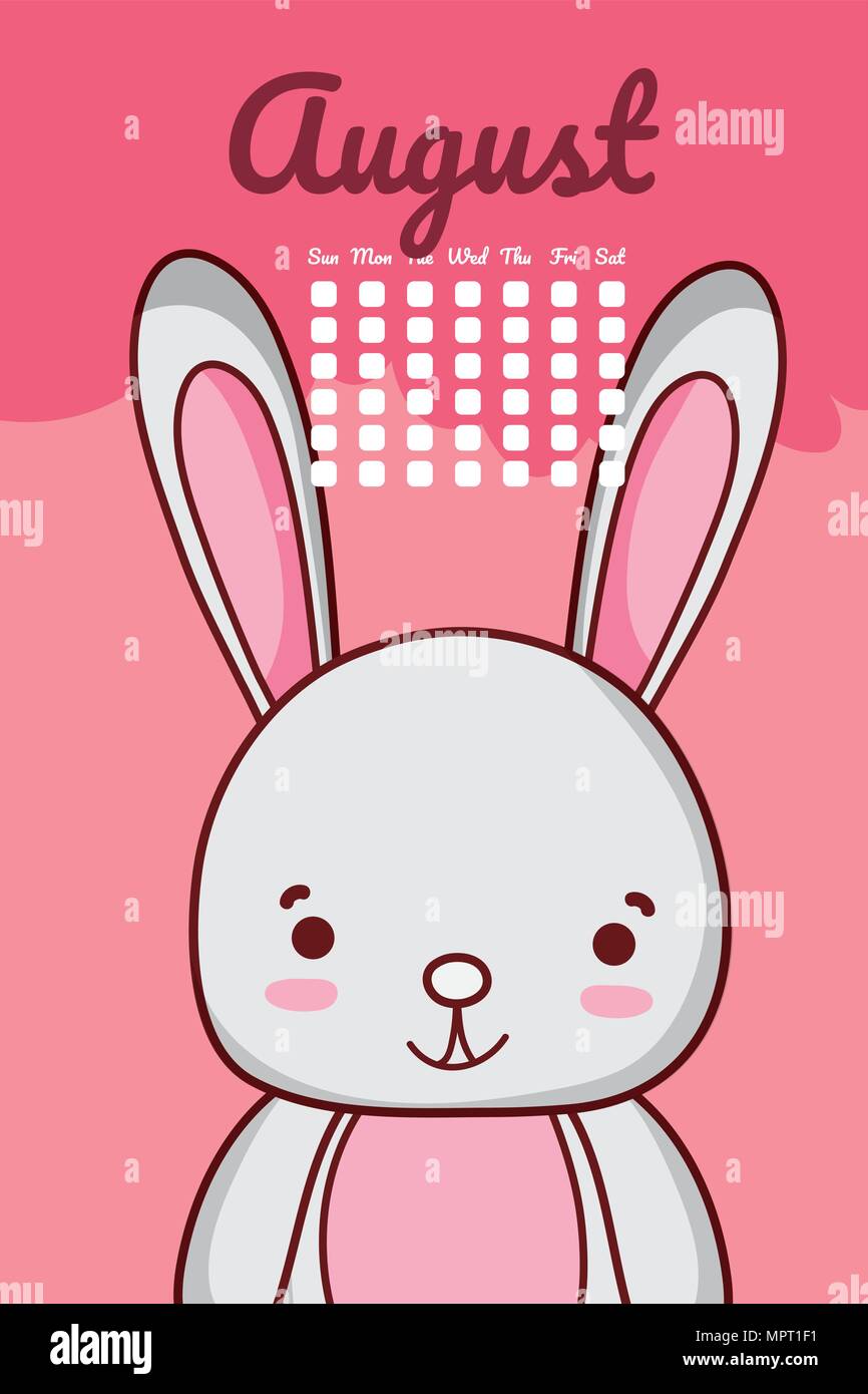 Rabbit cute calendar design Stock Vector Image & Art - Alamy