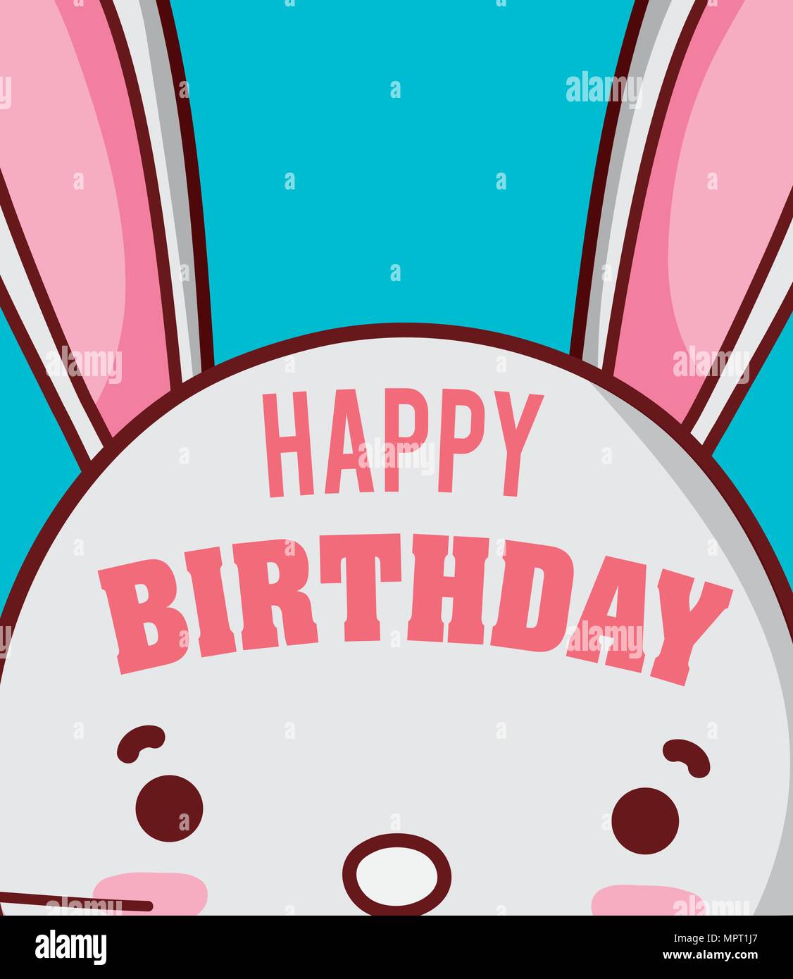 Rabbit happy birthday card Stock Vector Image & Art - Alamy