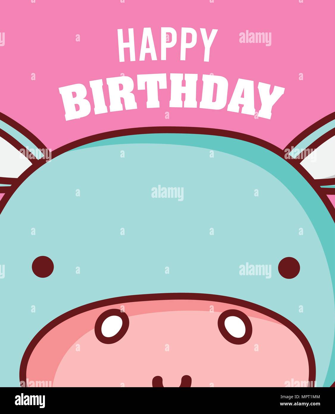 Hippo happy birthday card Stock Vector Image & Art - Alamy