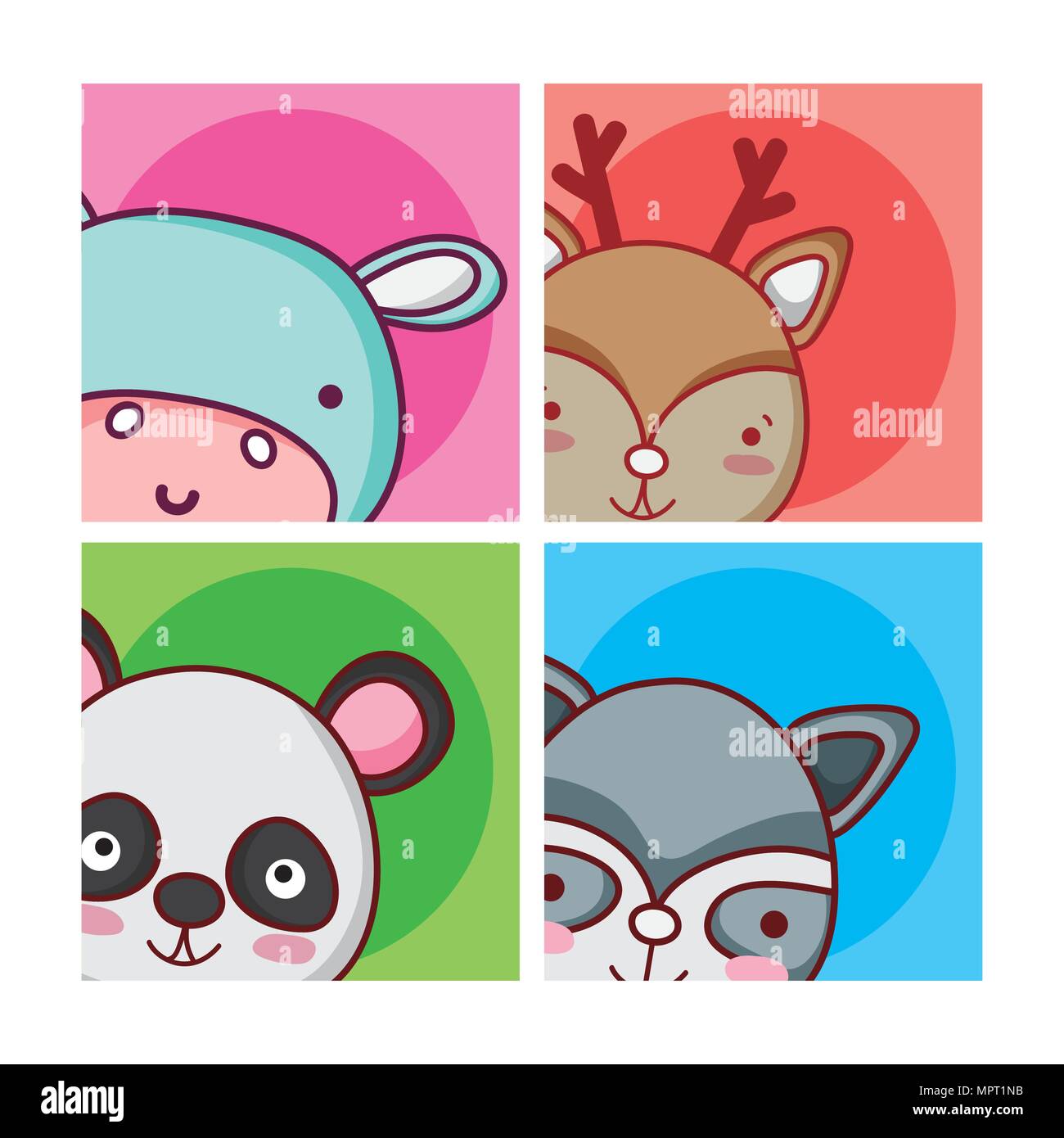 Set of cute animals cartoon Stock Vector Image & Art - Alamy