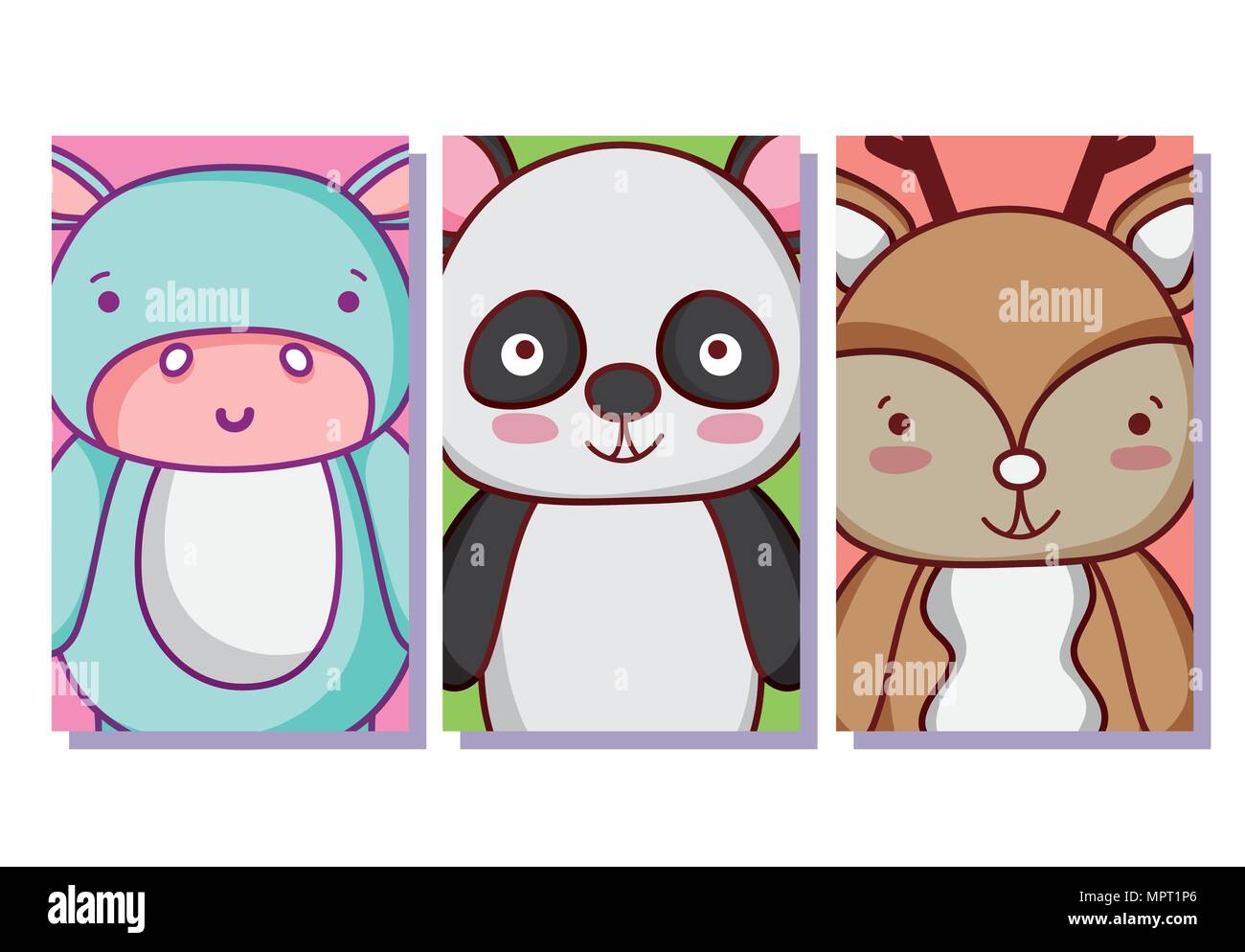 Set of cute animals cartoon Stock Vector Image & Art - Alamy