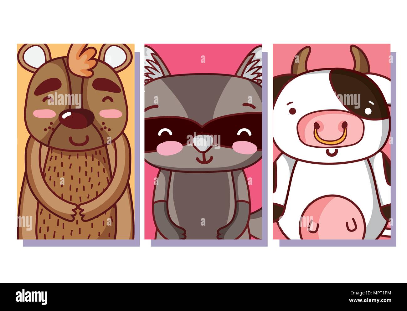 Set of cute animals cartoon Stock Vector Image & Art - Alamy