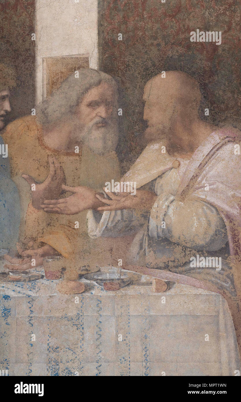 Last supper leonardo da vinci detail hi-res stock photography and ...
