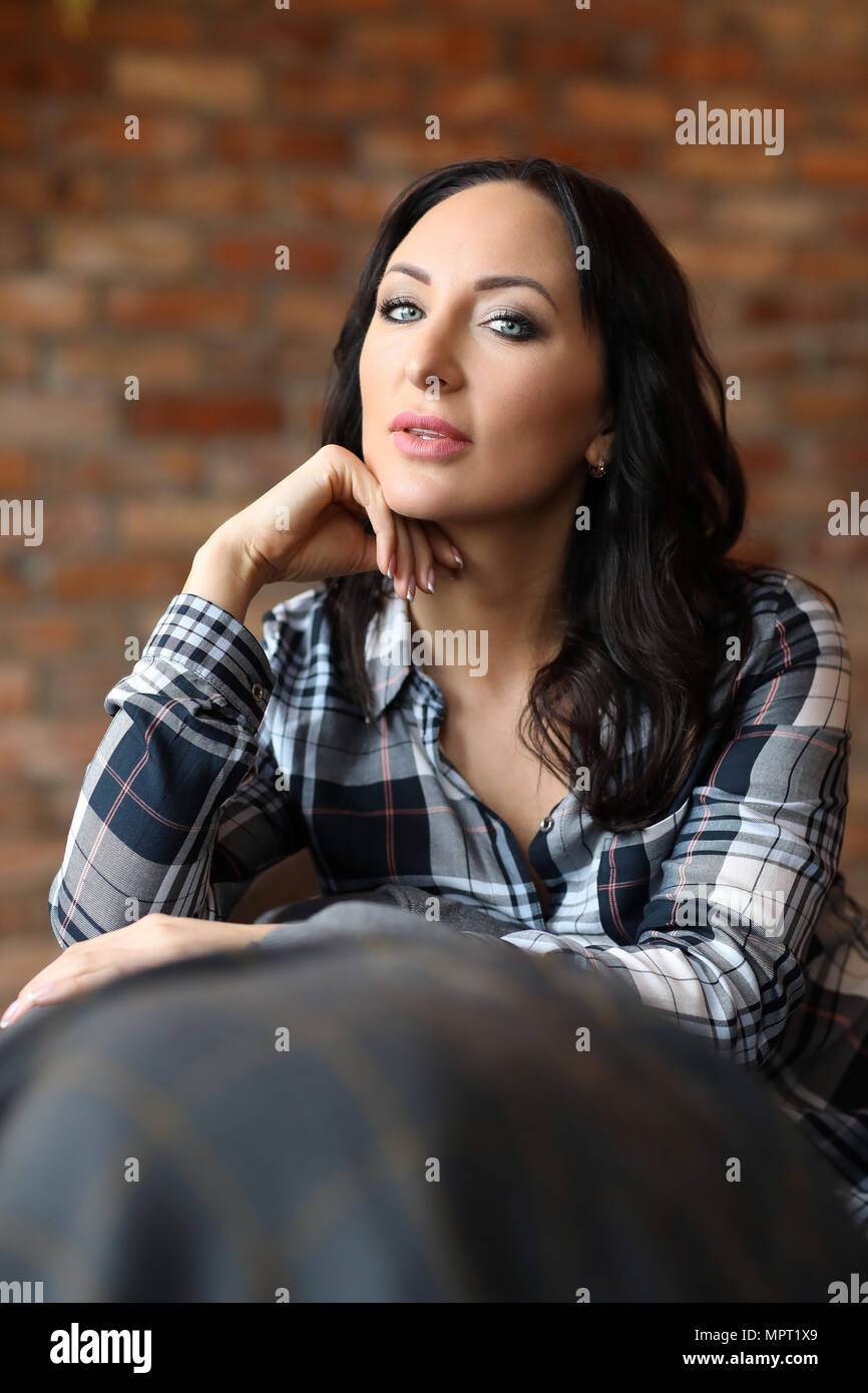 Lifestyle. Beautiful woman at home Stock Photo - Alamy