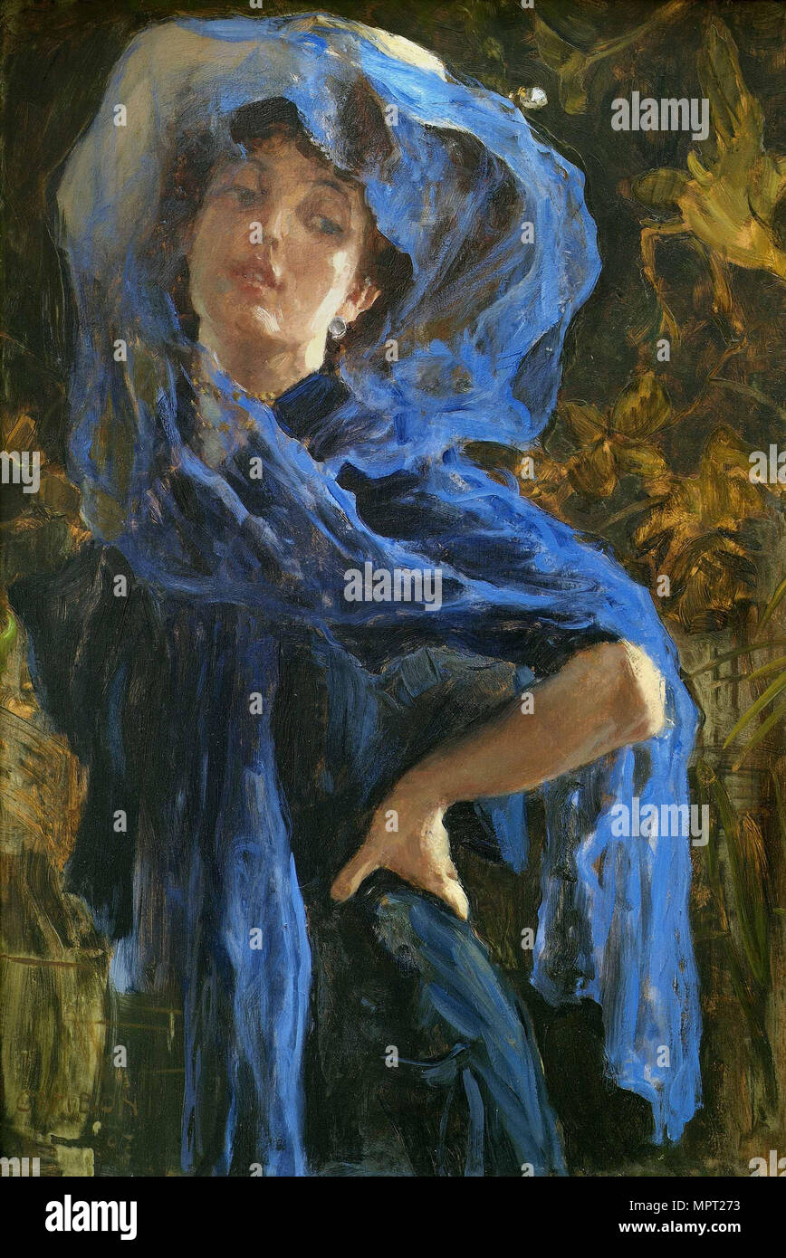 The blue veil, 1907 Stock Photo - Alamy