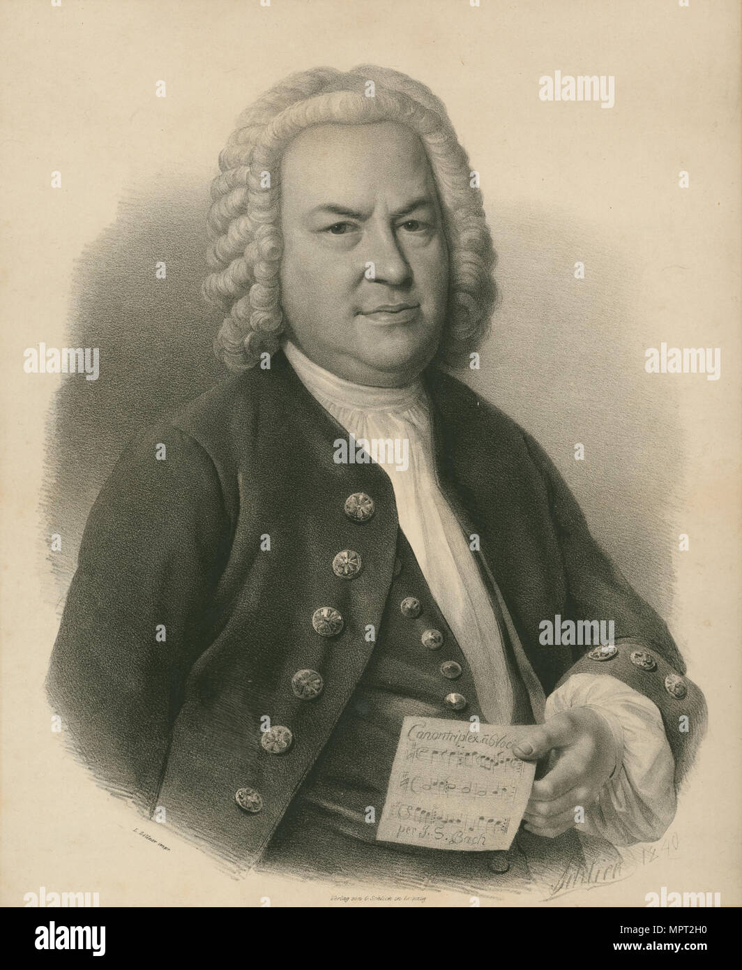 Portrait of Johann Sebastian Bach, 1840 Stock Photo - Alamy