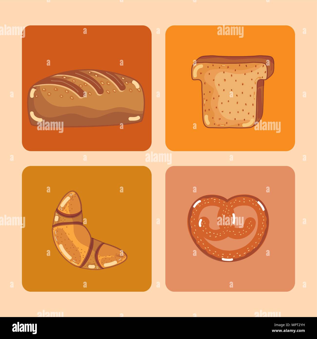 set of bread icons Stock Vector Image & Art - Alamy