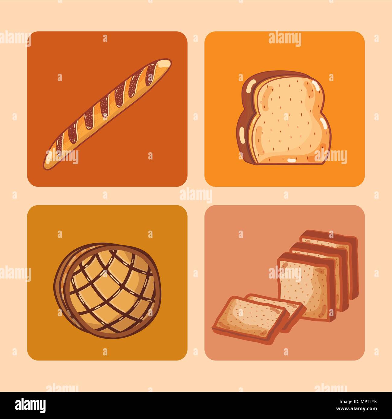 set of bread icons Stock Vector Image & Art - Alamy