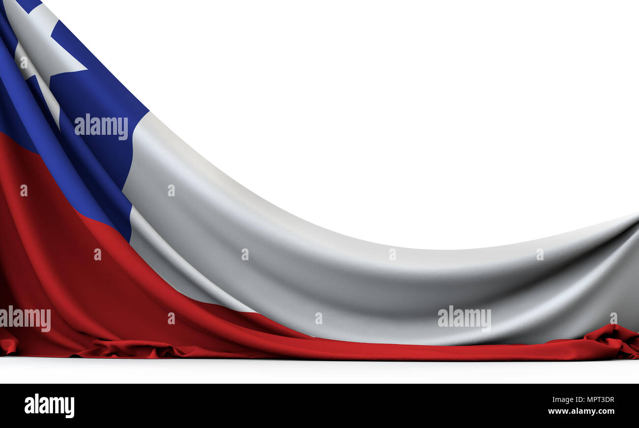 Chile national flag hanging fabric banner. 3D Rendering Stock Photo - Alamy